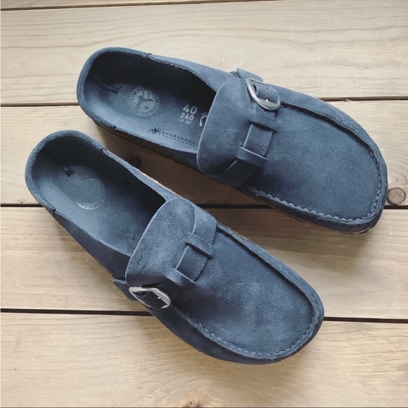 Birkenstock | Shoes | Birkenstock Buckley Clogs In Navy | Poshmark